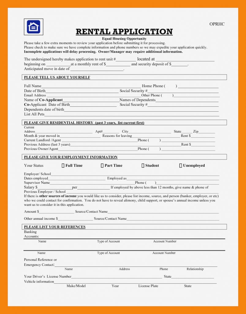 12 Free Printable Basic Rental Application | St Columbaretreat House ...