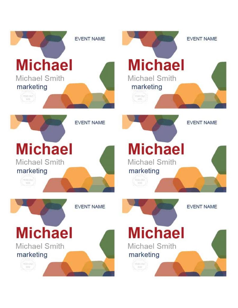 47 Free Name Tag + Badge Templates - Template Lab - Name Tag Template ...