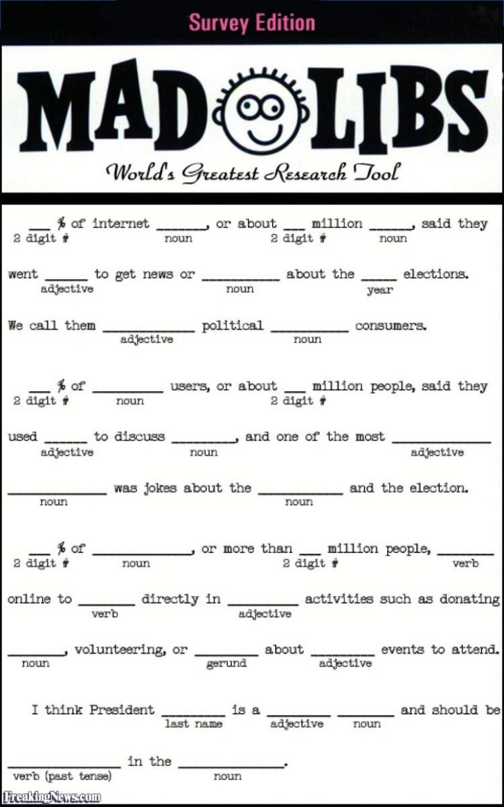 Free Printable Mad Libs For Middle School Students