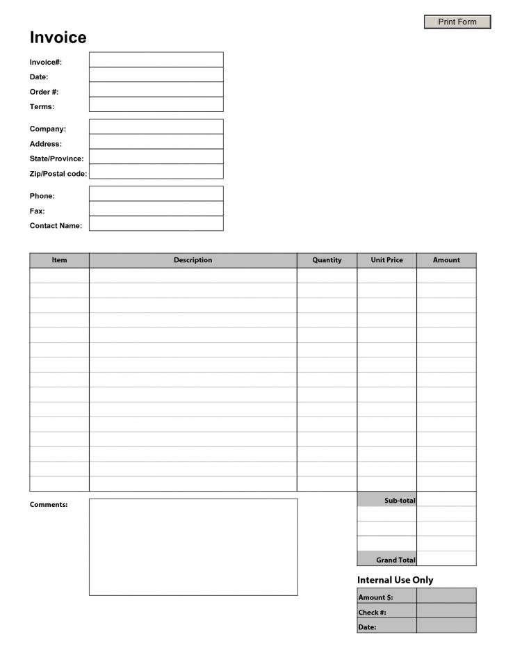 Blank Invoice Template | Blank Invoice | Arsenal | Printable Invoice ...
