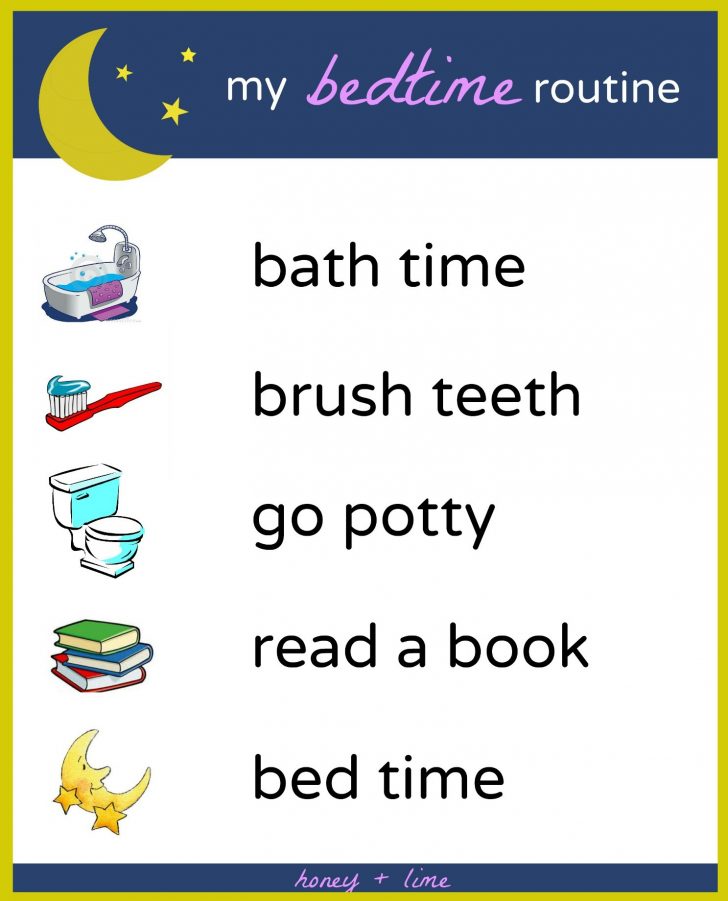 Brush Book Bed A Printable Bedtime Routine Chart For Kids Free