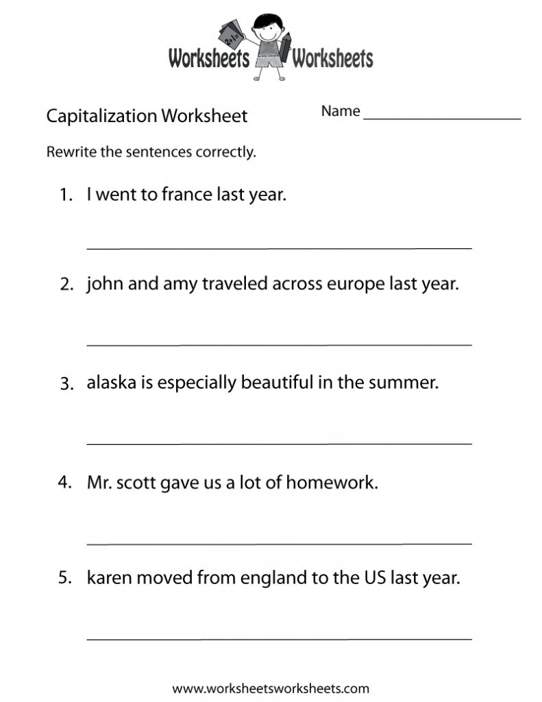 Capitalization Worksheets | Capitalization Practice Worksheet - Free ...