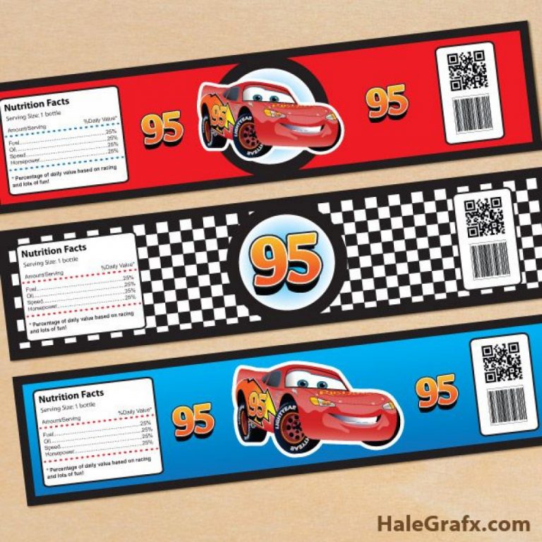 Cars Bottle Labels Free Printable Disney Cars Lightning Mcqueen - Free ...