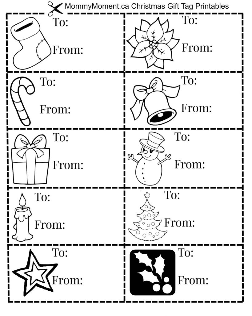 Christmas Gift Tags Free Printable Black And White