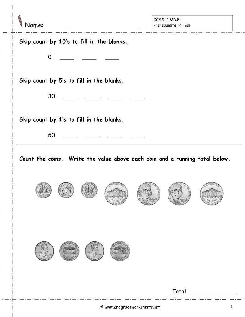 Counting Coins And Money Worksheets And Printouts - Free Printable ...