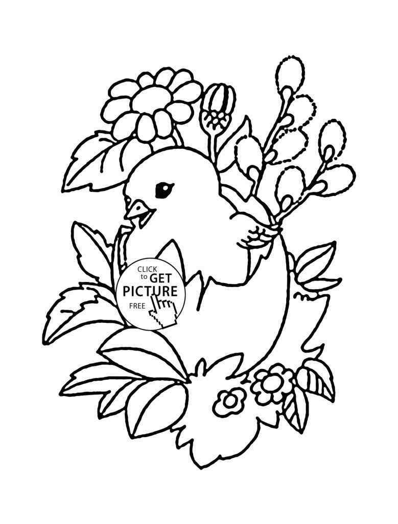 Easter Chick Coloring Page For Kids, Holidays Coloring Pages - Free ...