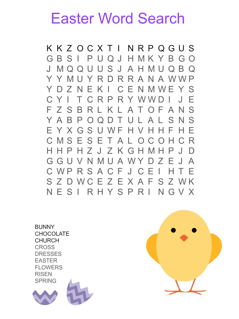 Easter Word Search Puzzle--Lots Of Easter Time Fun For The Kids - Free ...
