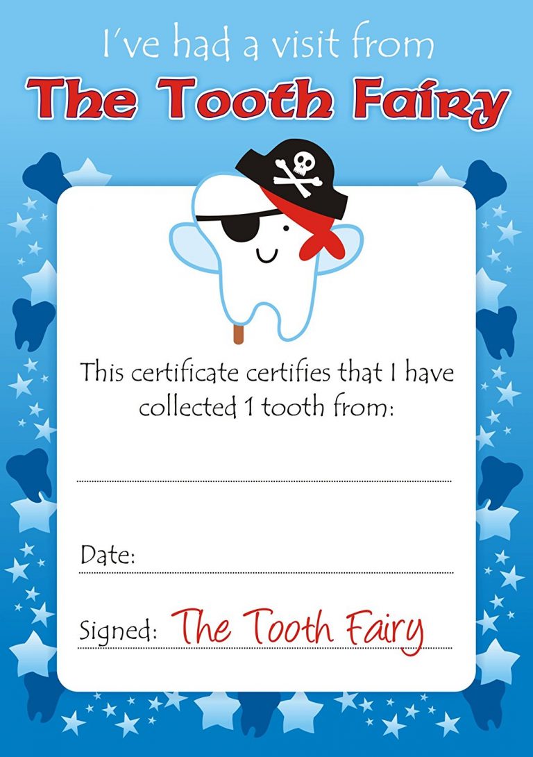 Free Printable First Lost Tooth Certificate