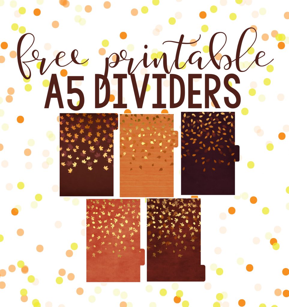 Fall Freebies! Free Printable Dividers & Dashboards! - Planning ...