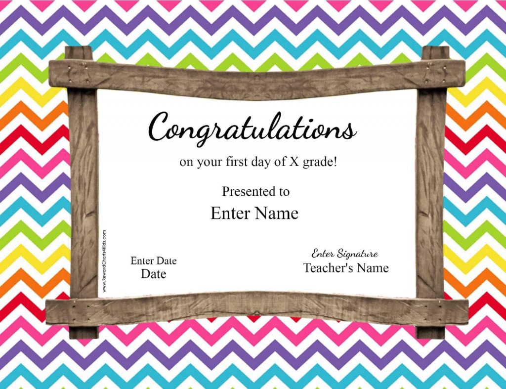 First Day Of School Certificate - Free Printable First Day Of School ...