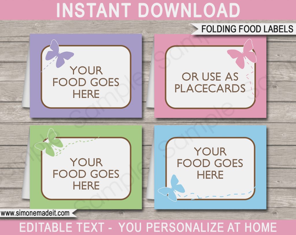 Food Cards For Buffet Template – Keni.candlecomfortzone – Label - Free ...