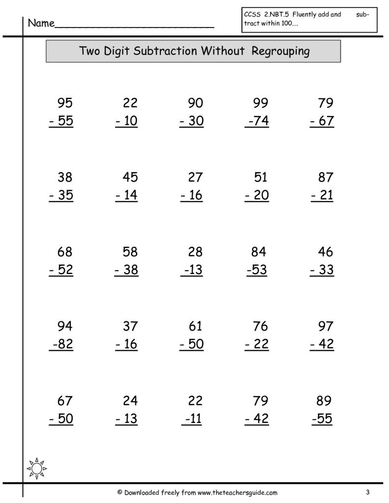 Free Math Printouts From The Teacher's Guide - Free Printable Addition ...