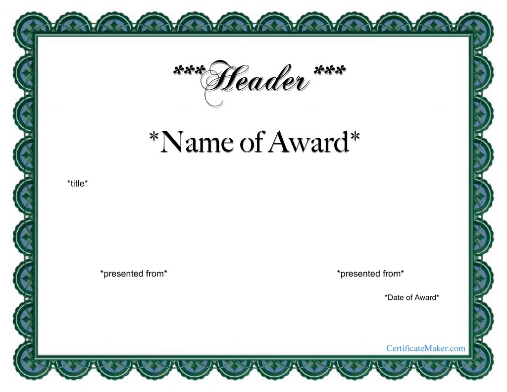 Free Printable Award Certificate | Templates At Allbusinesstemplates ...