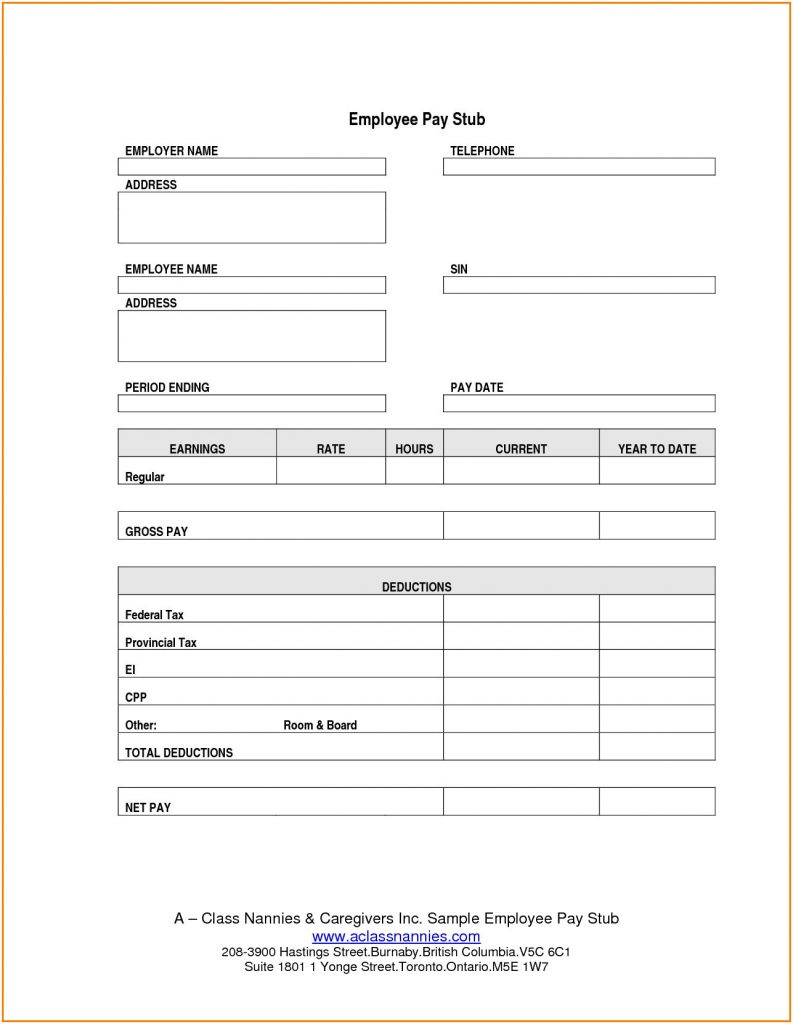 Free Printable Check Stubs Unique 5 Blank Adp Pay Stub Template ...