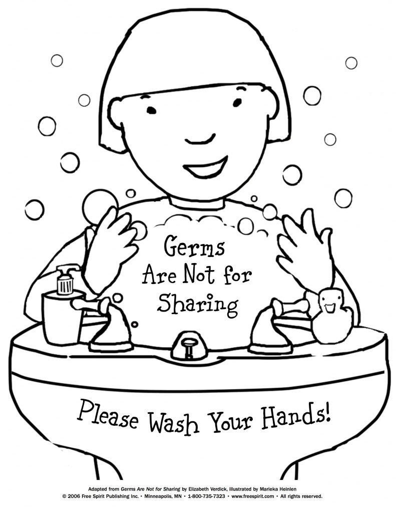Free Printable Coloring Page To Teach Kids About Hygiene: Germs Are ...