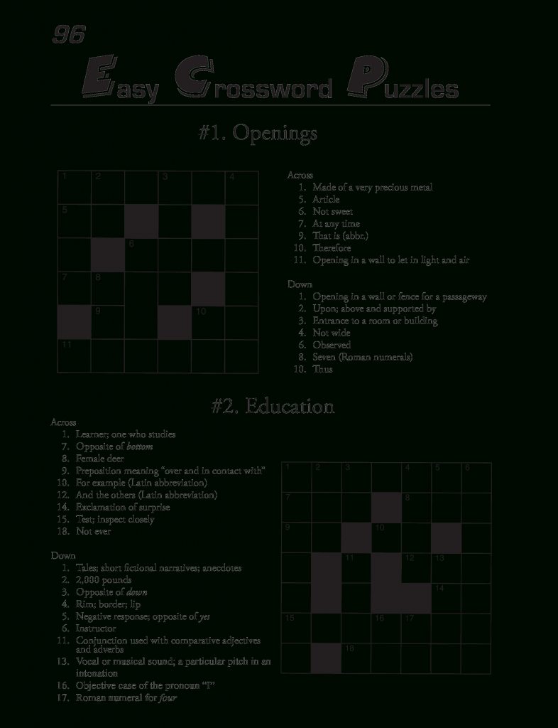 Free Printable Crossword Puzzles