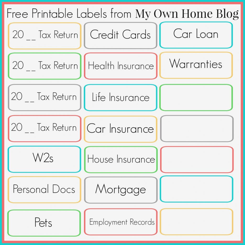 Free Printable File Folder Labels