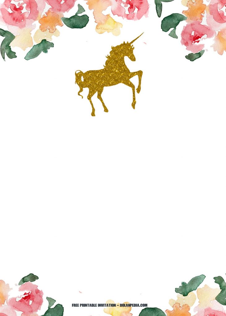 Free Printable Golden Unicorn Birthday Invitation | Birthday - Free ...