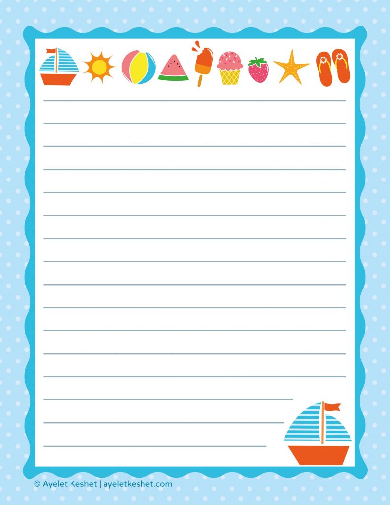 Free Printable Letter Paper - Ayelet Keshet - Free Printable Stationery ...