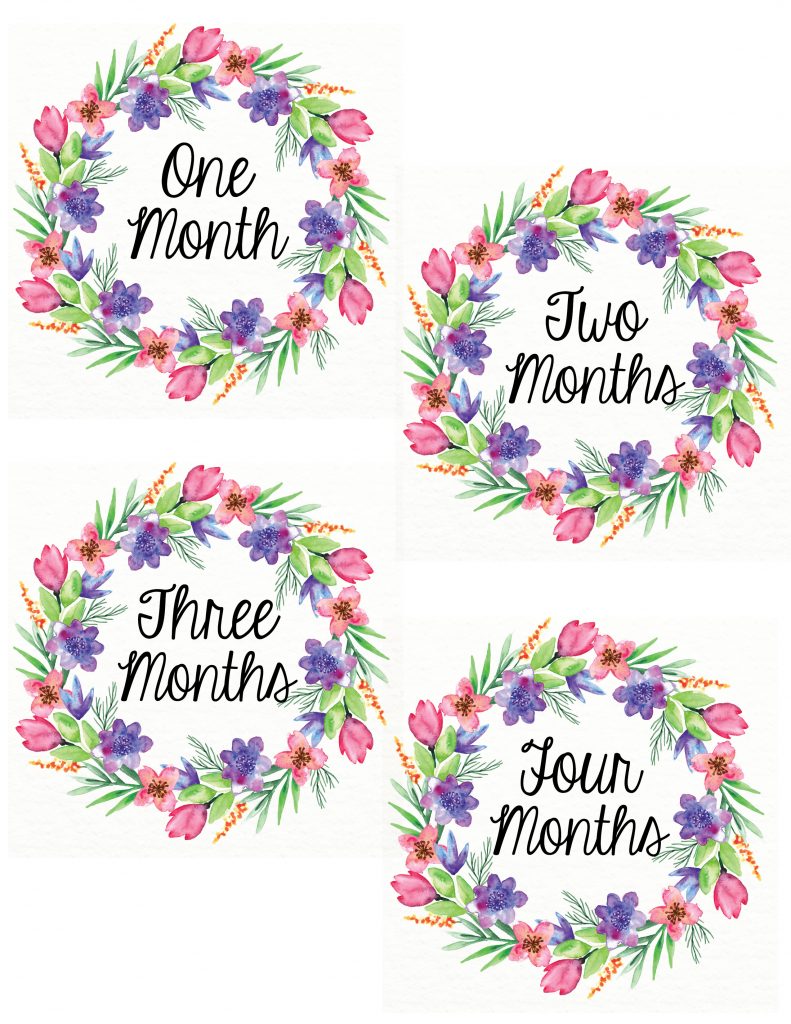 Free Printable Monthly Baby Girl Belly Stickers – Wonderfully Eccentric ...