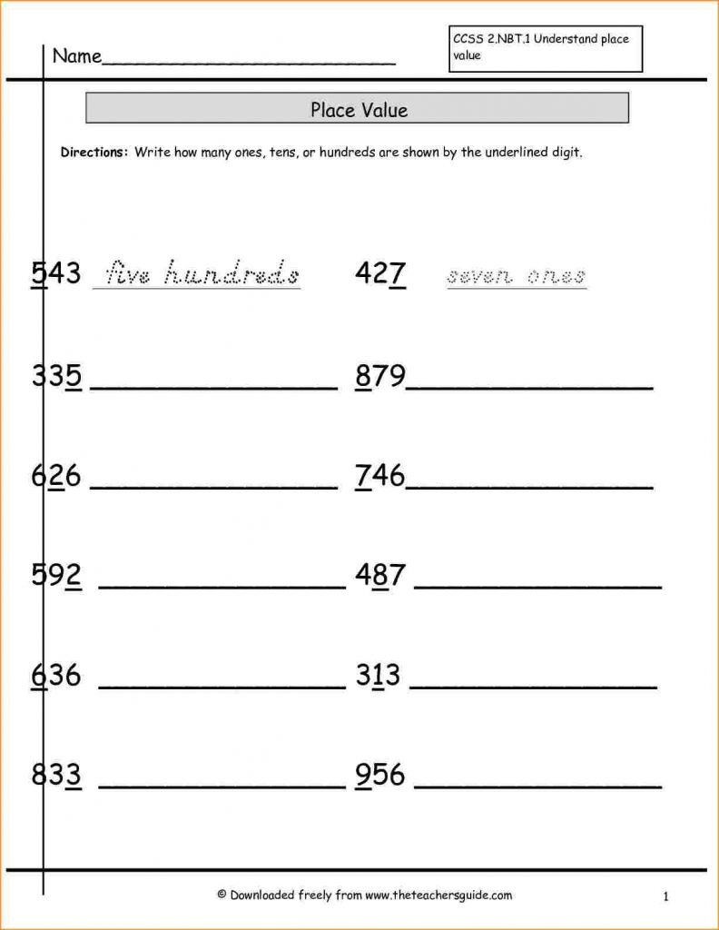 Free Printable Place Value Chart Best Of Place Value Worksheets For - Free Printable Place Value ...