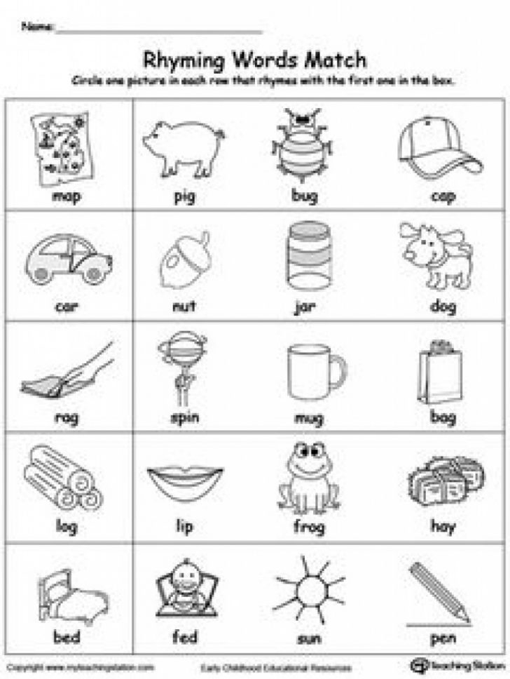Free Printable Rhymes Rhyming Words Worksheets For Preschool - Free ...