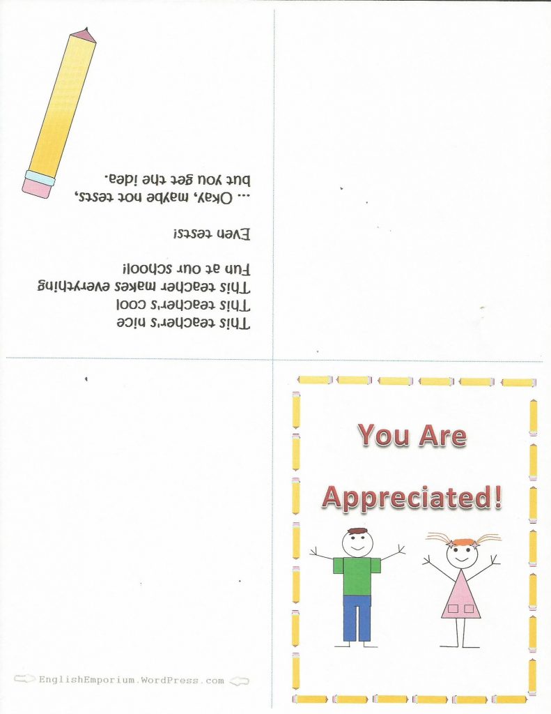 Free Printable Teacher Appreciation Card | Secret Pal Ideas From - Free ...