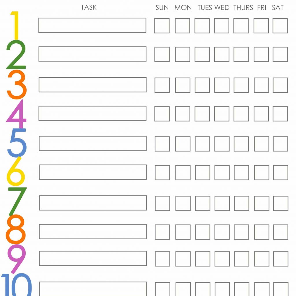 Free Printable Charts For Kids