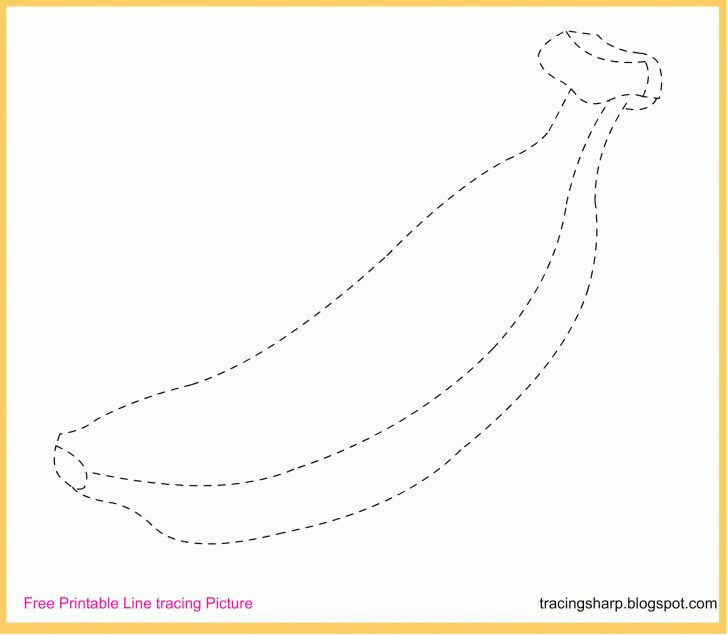 Free Tracing Line Printable: Banana Tracing Picture - Free Printable ...