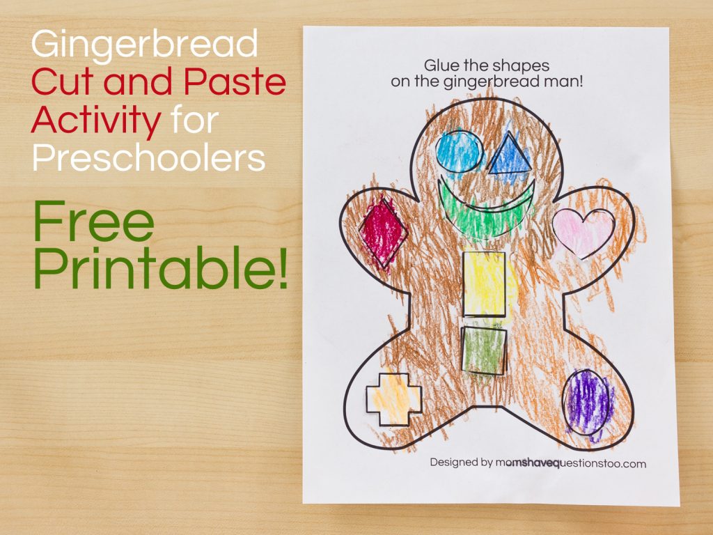 Gingerbread Man Cut And Paste Preschool Activity - Moms Have - Free ...