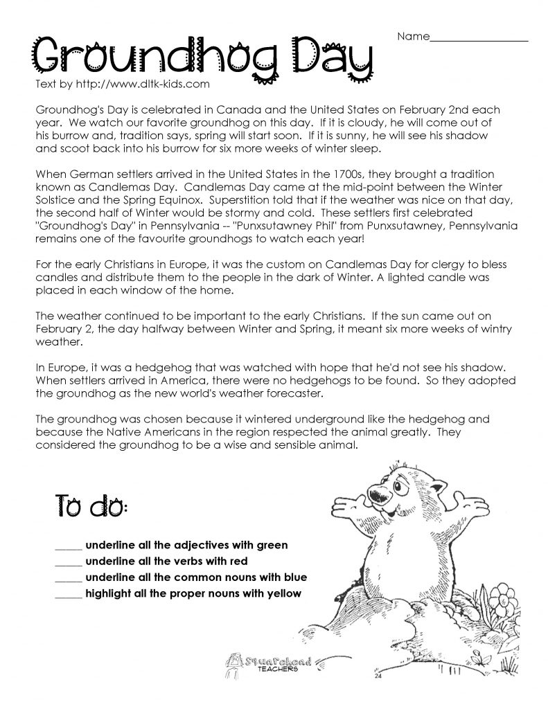 Groundhog Day Comprehension Worksheets - Google Search | Ground Hog ...
