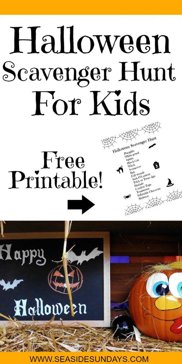 Halloween Scavenger Hunt For Kids (Free Printable) | Party - Free ...