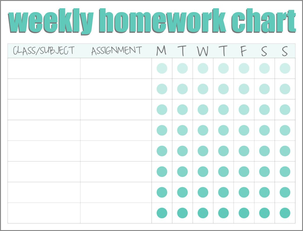 Homework (Reward) Charts - Free Printables | Live Craft Eat - Free ...