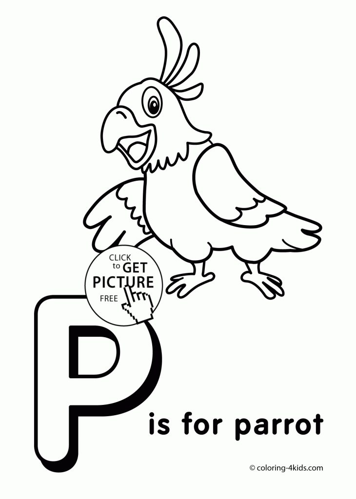 Letter P Coloring Pages Of Alphabet (P Letter Words) For Kids - Free ...