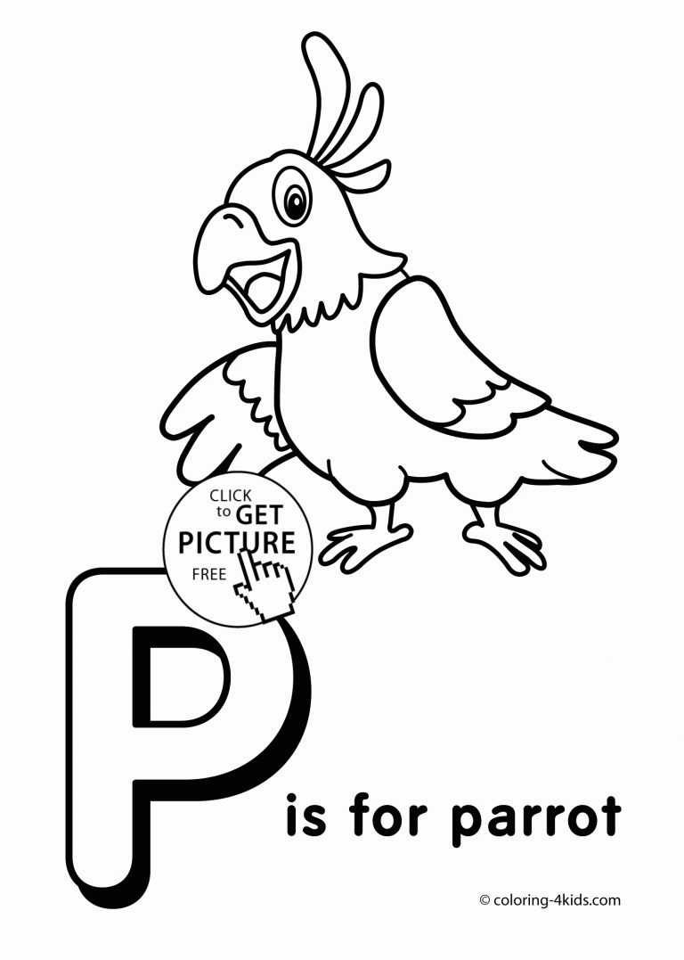 Letter P Coloring Pages Of Alphabet (P Letter Words) For Kids - Free ...