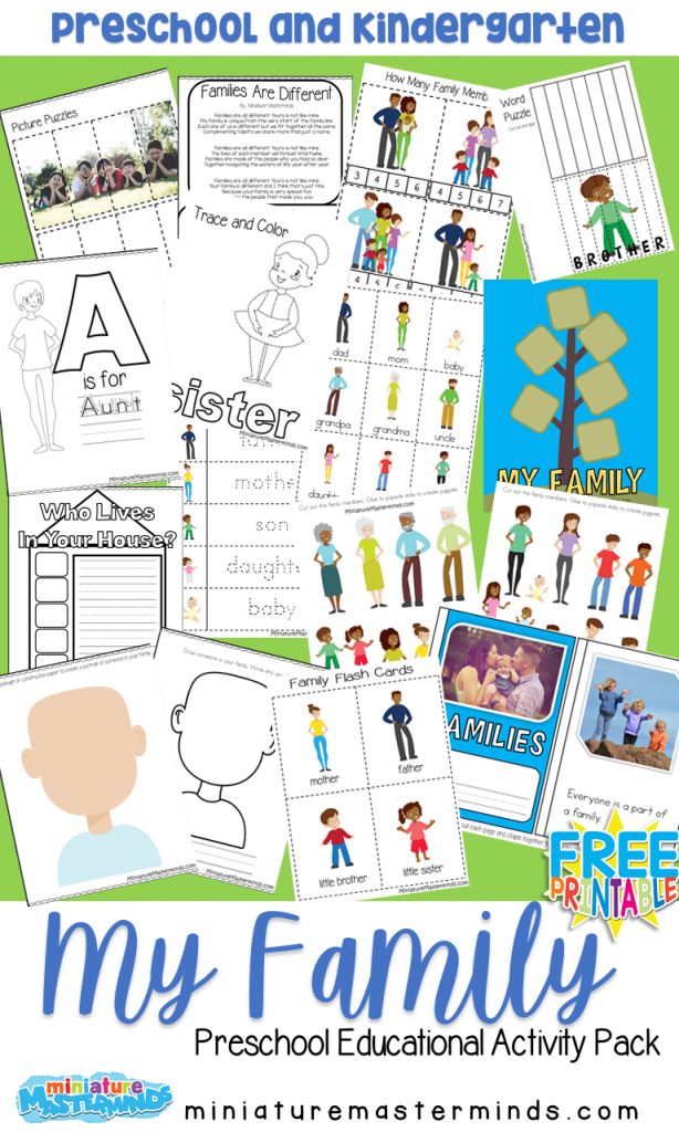 My Family Free Printable Preschool Activity Pack | All About Me - Free ...