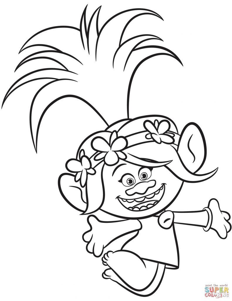 Poppy From Trolls Coloring Page | Free Printable Coloring Pages - Free ...