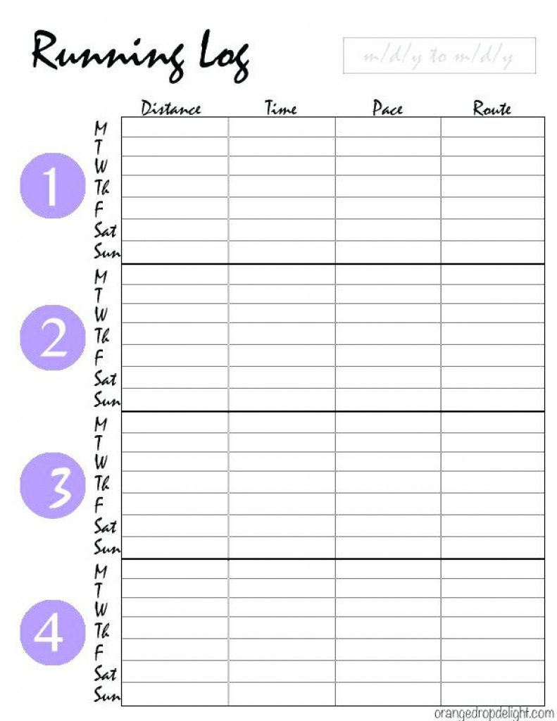 Printable Blank Workout Log Template Free Training Diary Word - Free ...