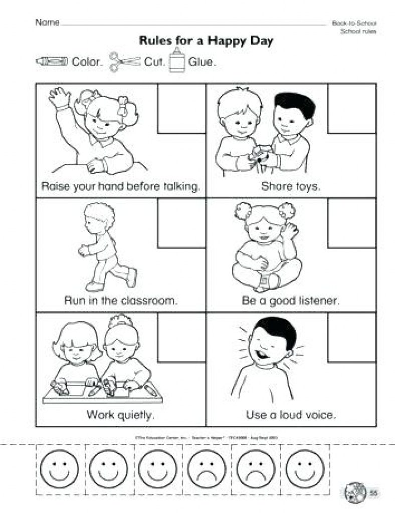 Printable Classroom Rules Worksheet Class Free For 5 Years Old Rule ...