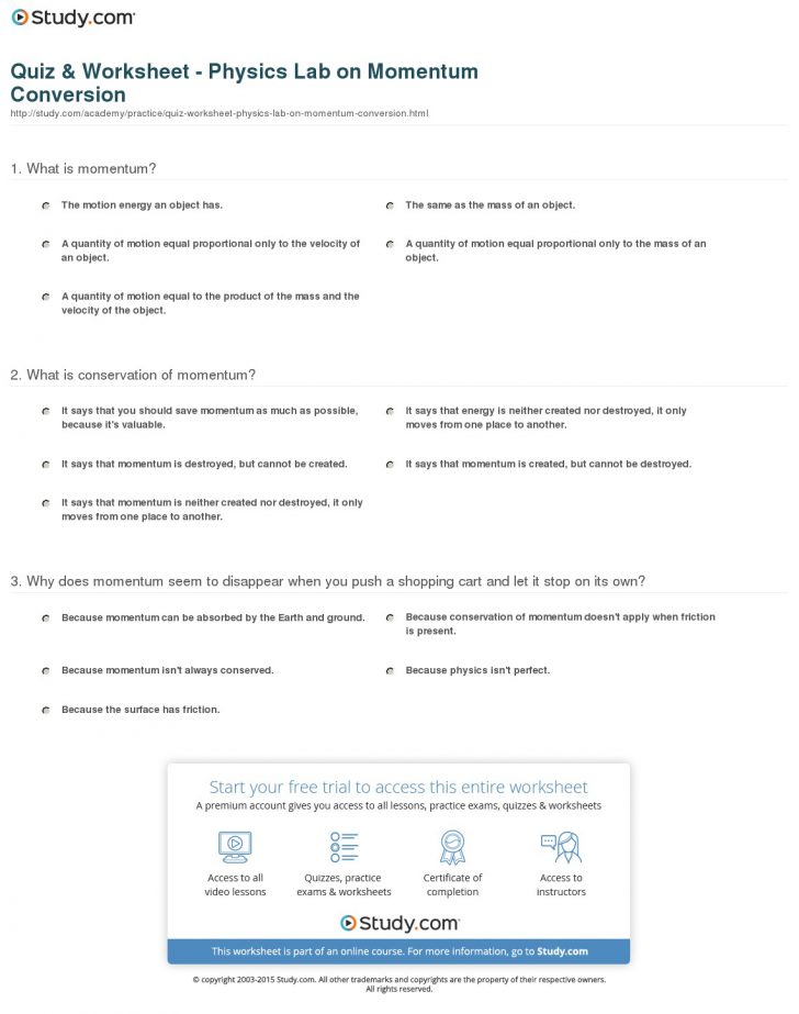 Free Printable Physics Worksheets