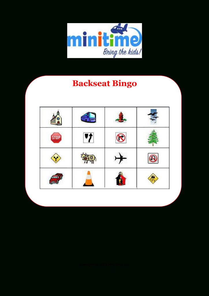 Road Trip Bingo | Free Printable Car Games For Kids | Minitime - Free ...