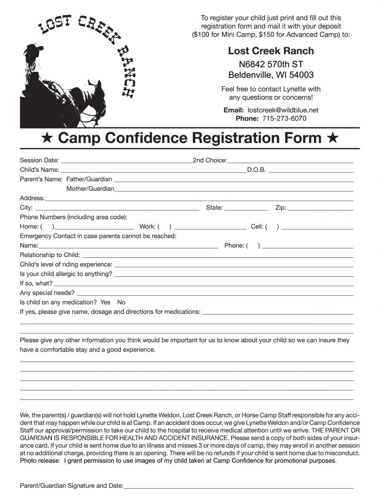 Summer Camp Sign Up Sheet Template - Free Printable Summer Camp ...