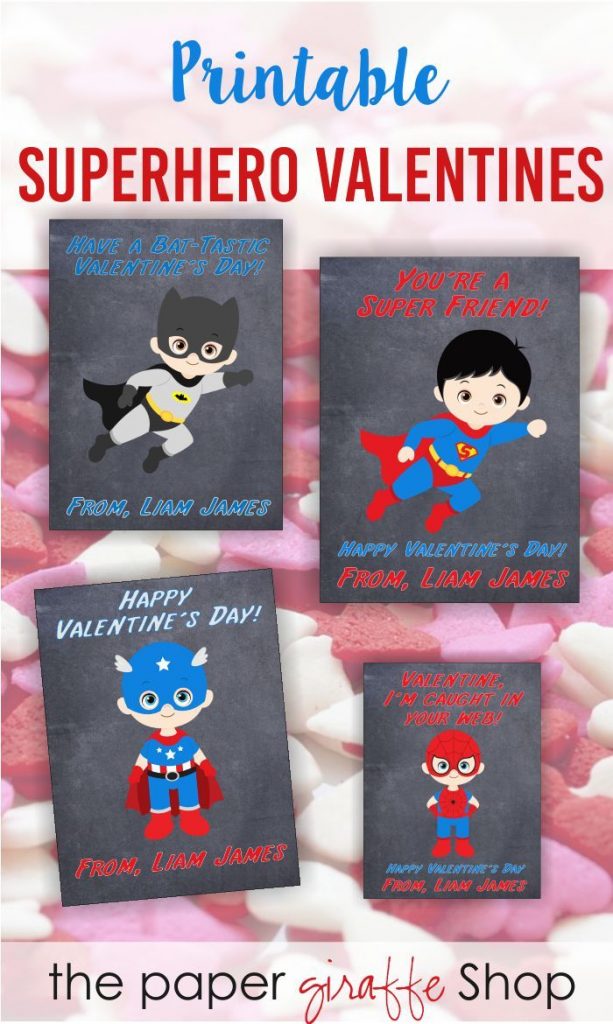 Superhero Valentine Day Card For Kids | Valentines Day Classroom - Free ...