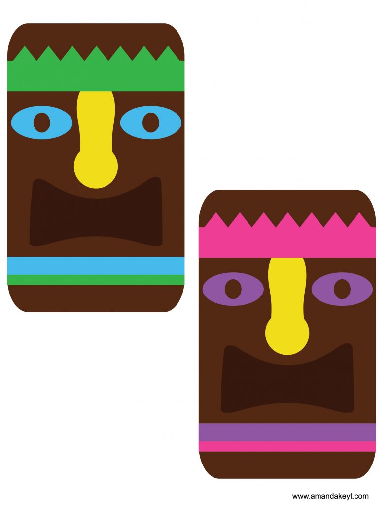 Tikis From Luau Printable Photo Booth Prop Set | Luau Photo Props ...