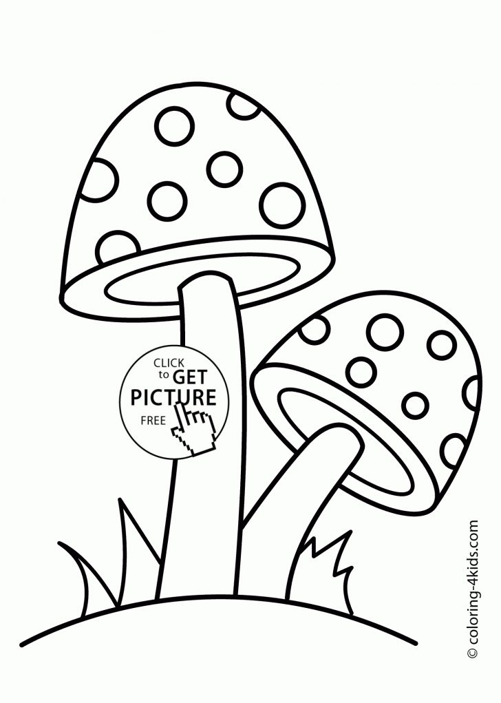 Two Mushrooms Coloring Page For Kids, Printable Free - Free Printable ...
