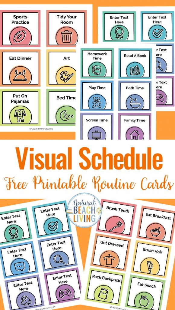 Visual Schedule - Free Printable Routine Cards - Natural Beach Living ...