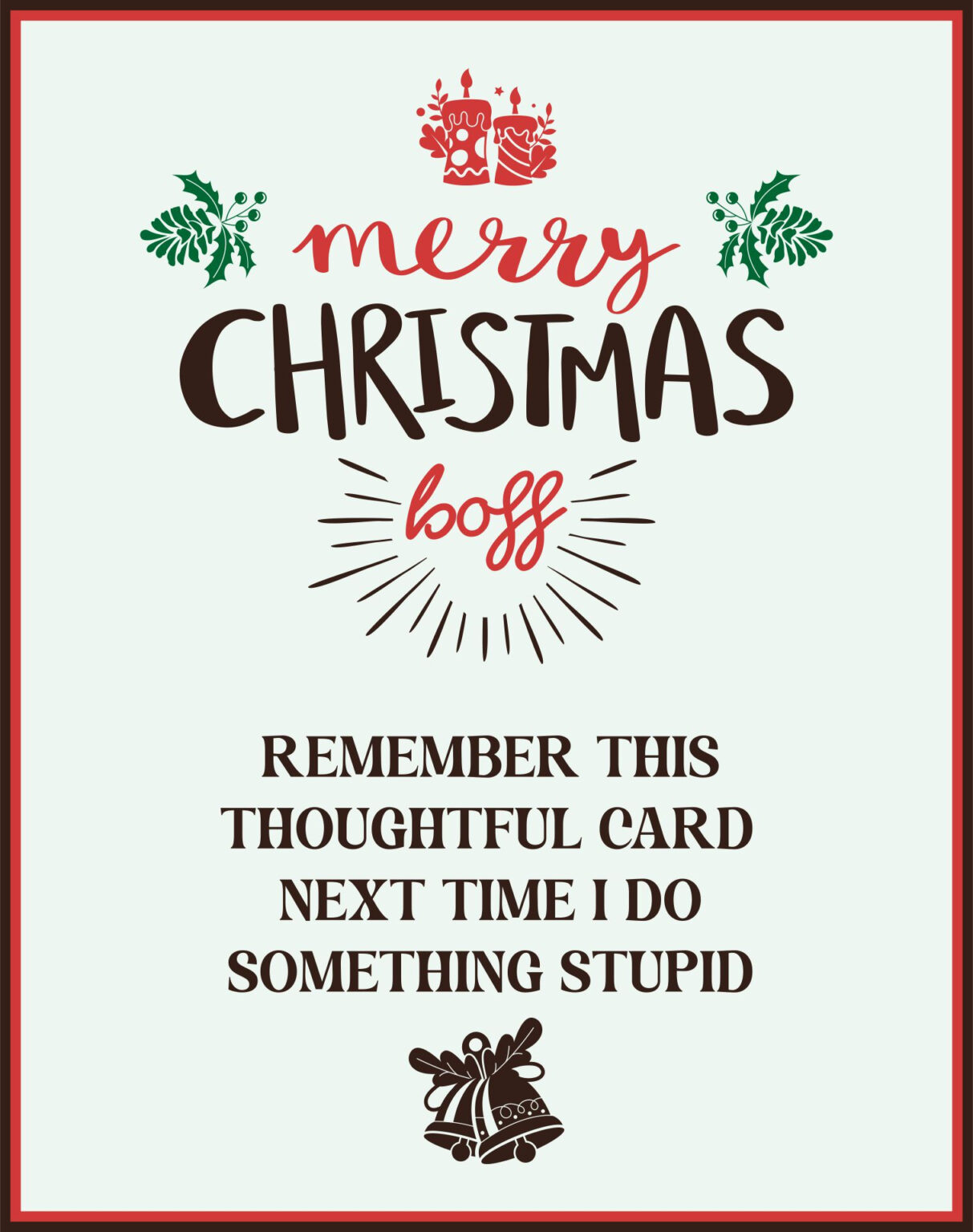 Free Printable Christmas Cards For Boss