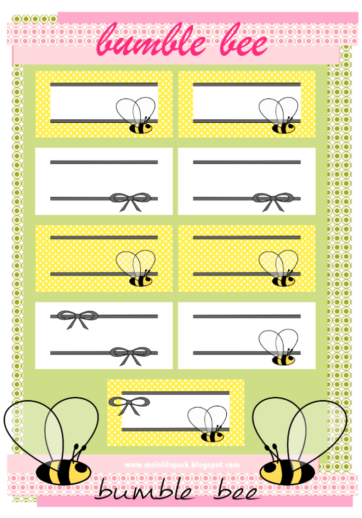 Free Printable Bee Name Tags