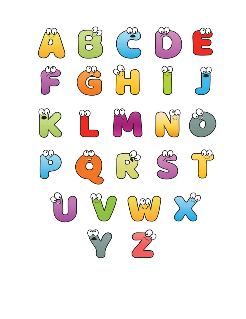 Free Printable Colorful Cartoon Letters Alphabet - Freebie Finding Mom ...