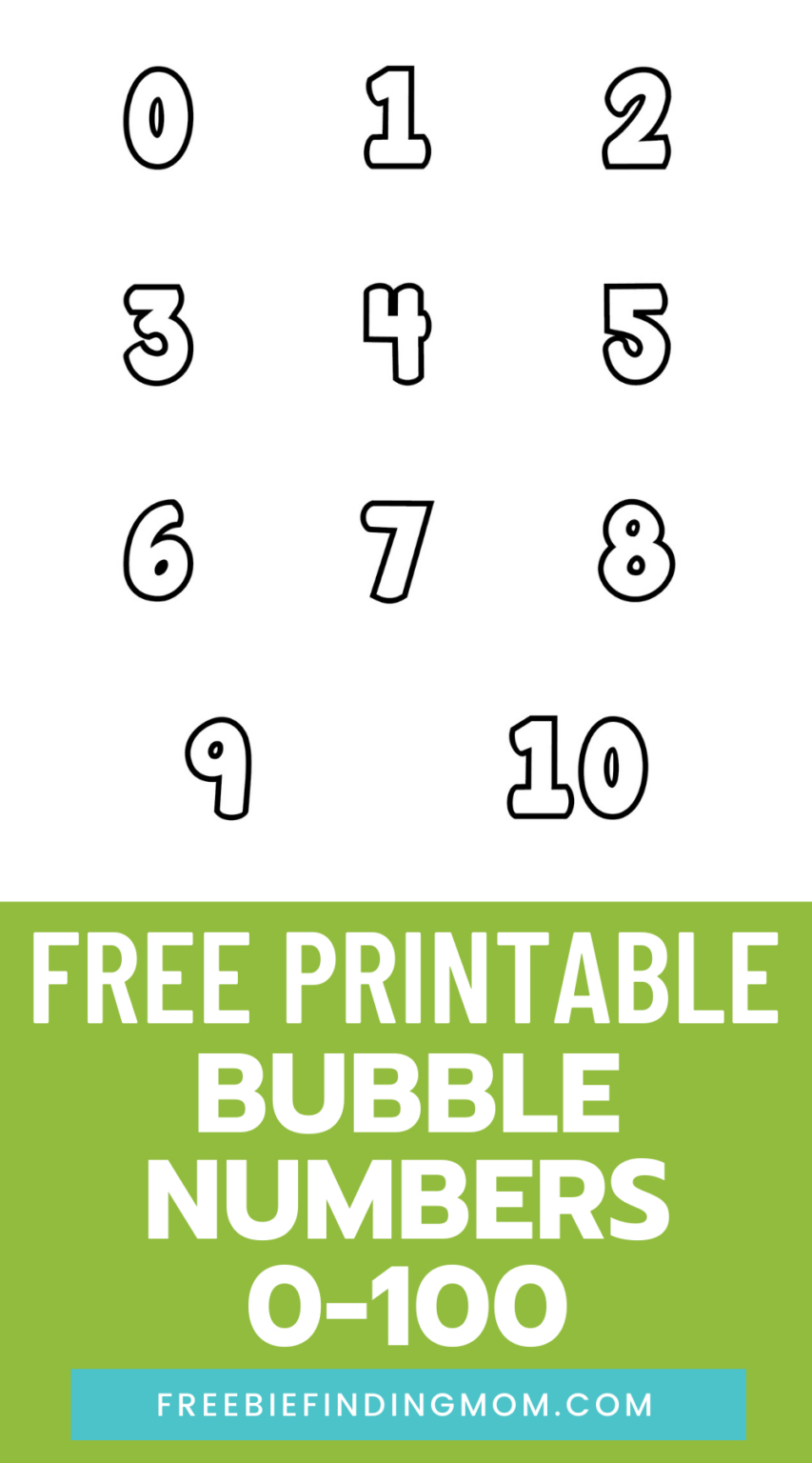 Free Printable Bubble Numbers 1-20